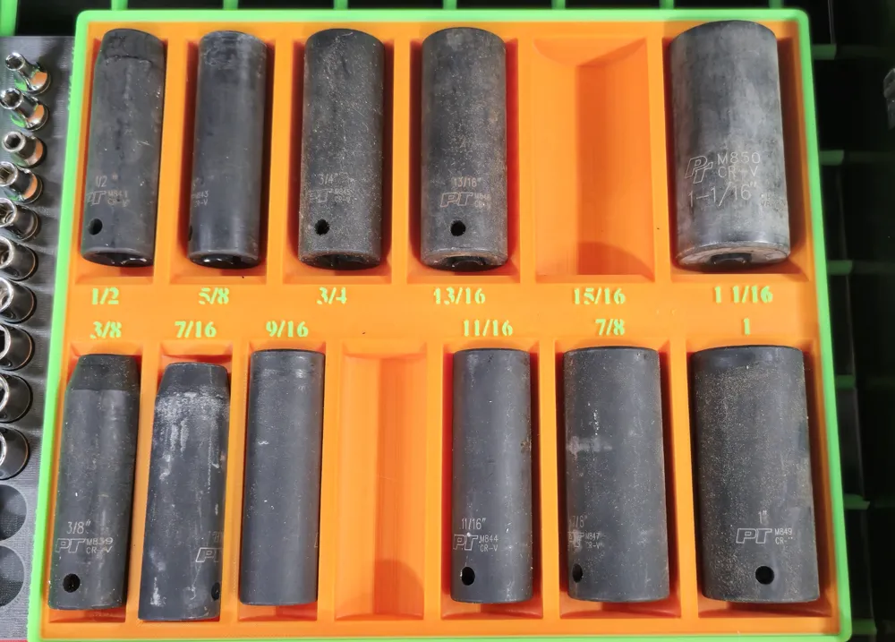 Gridfinity 5x6 Deep Socket SAE Metric Impact Stand Remixed by ...