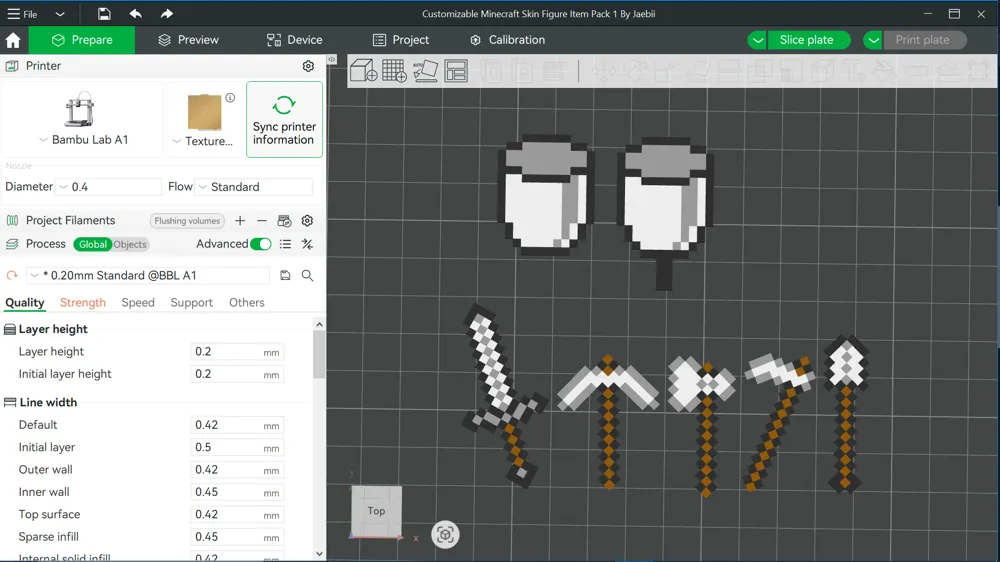 Customizable Minecraft Char Item Pack 1 By Jaebii - Free 3D Print Model ...
