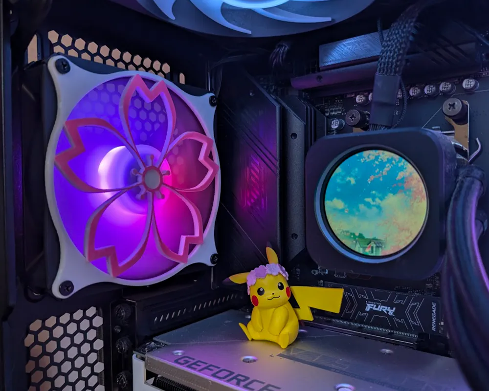 PC Fan Cover - Sakura flower - Free 3D Print Model - MakerWorld