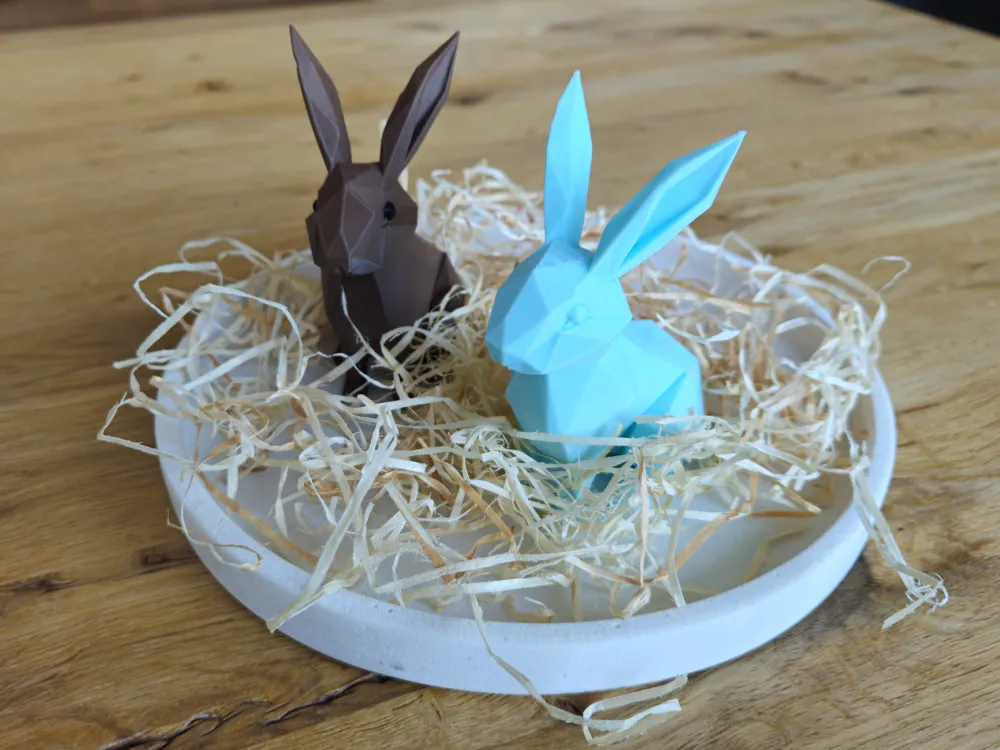 Cute Easter bunny Low-Poly Easter Easter basket - Free 3D Print Model ...