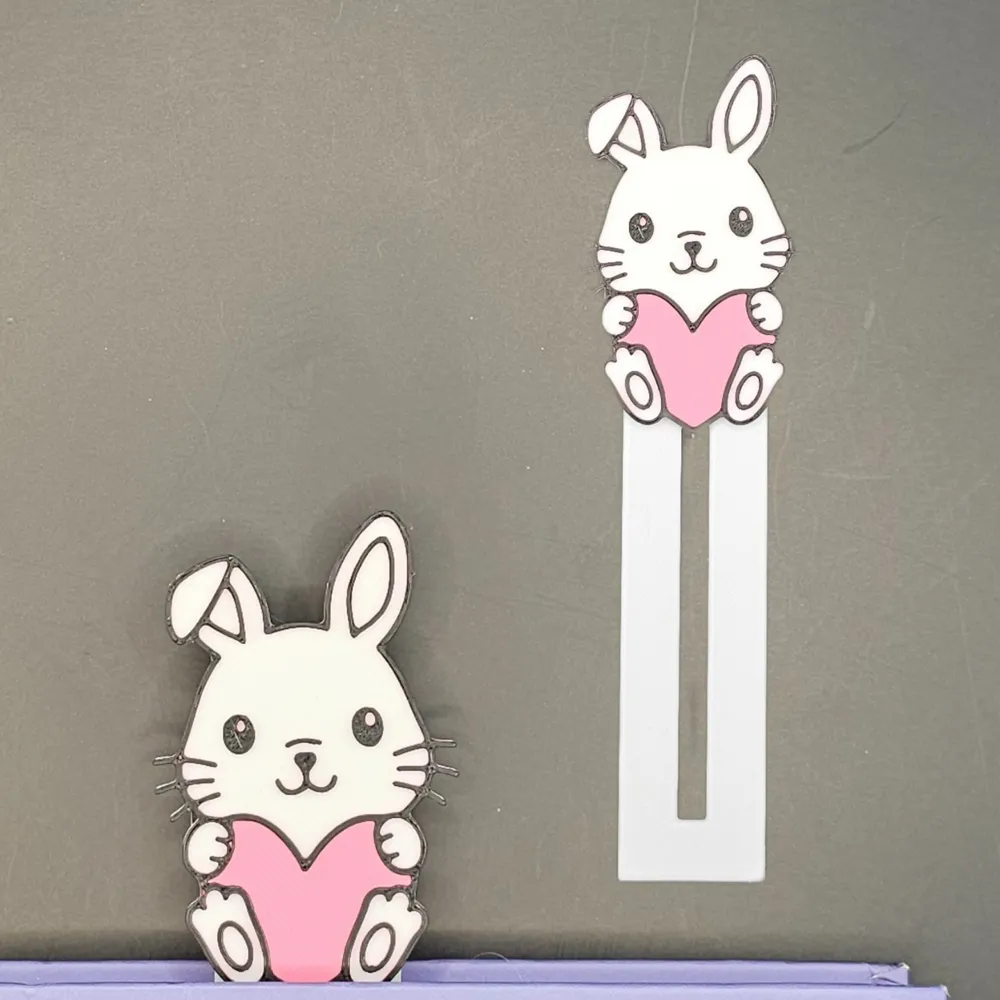 VALENTINE RABBIT - BOOKMARK by 3DSloth97 - MakerWorld