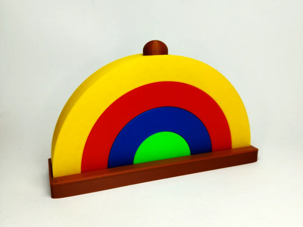 Rainbow Stacker Toy - Free 3D Print Model - MakerWorld