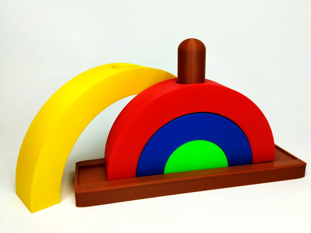 Rainbow Stacker Toy - Free 3D Print Model - MakerWorld