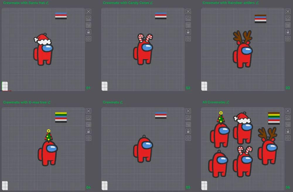 Among Us Christmas ornaments by dope MakerWorld: Download Free 3D Models