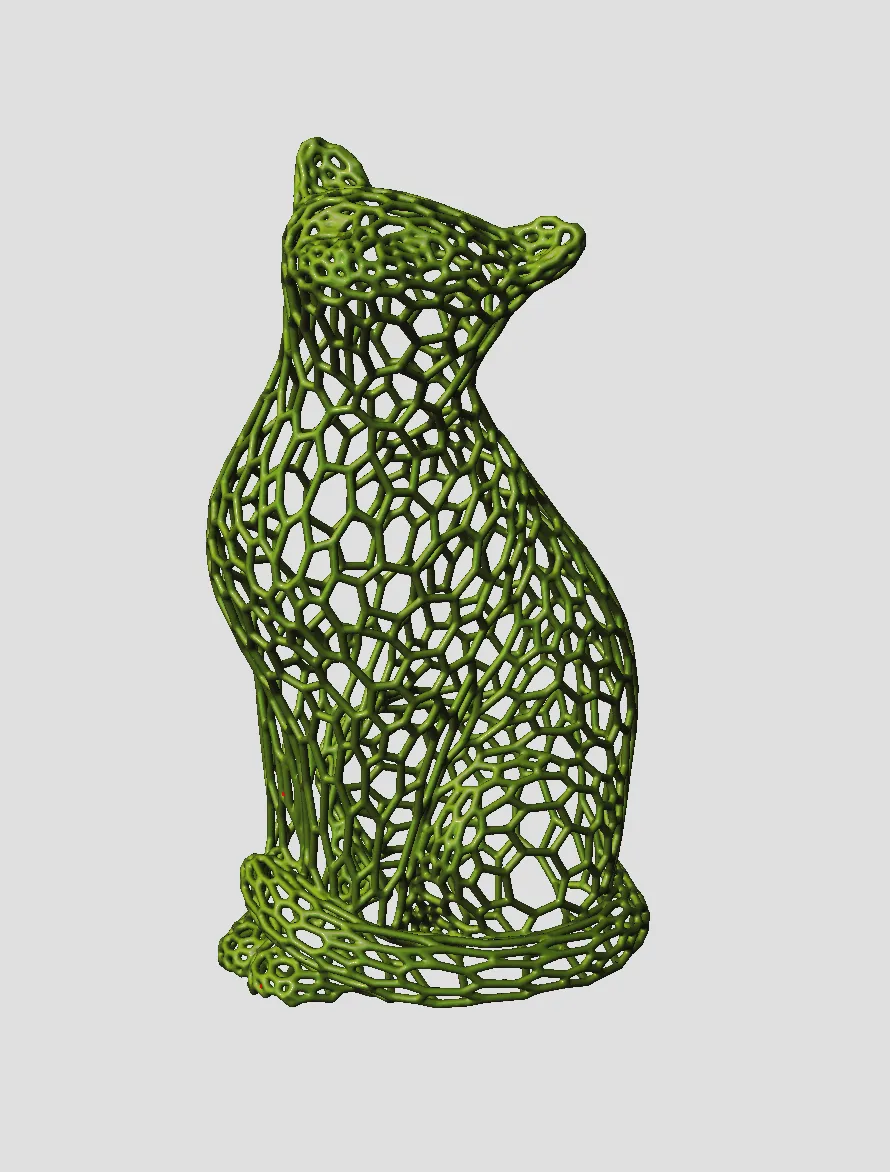 Sitting Cat Voronoi Remixed by Xeraj - MakerWorld