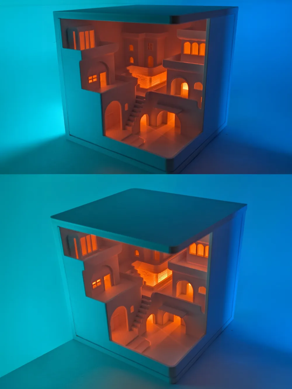 Diorama Cube – Mini Lighted Village – LED - Free 3D Print Model ...