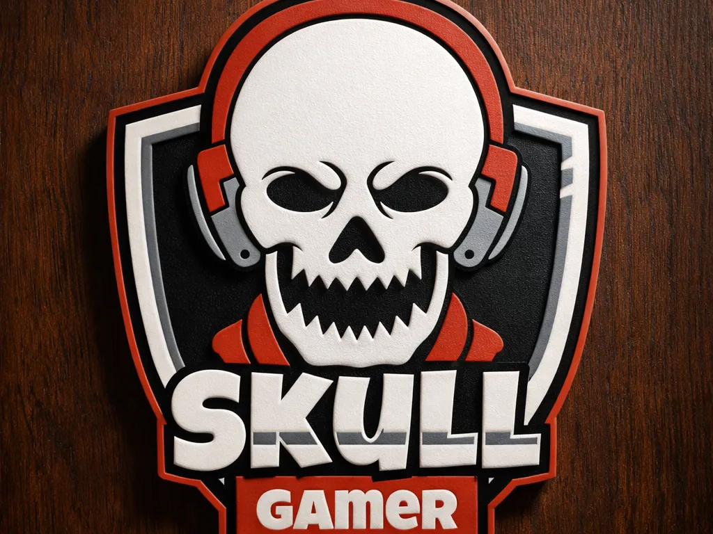 Skull Gamer Logo 4 Colors - Free 3D Print Model - MakerWorld