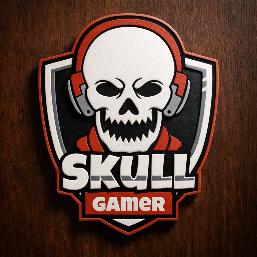 Skull Gamer Logo 4 Colors - Free 3D Print Model - MakerWorld