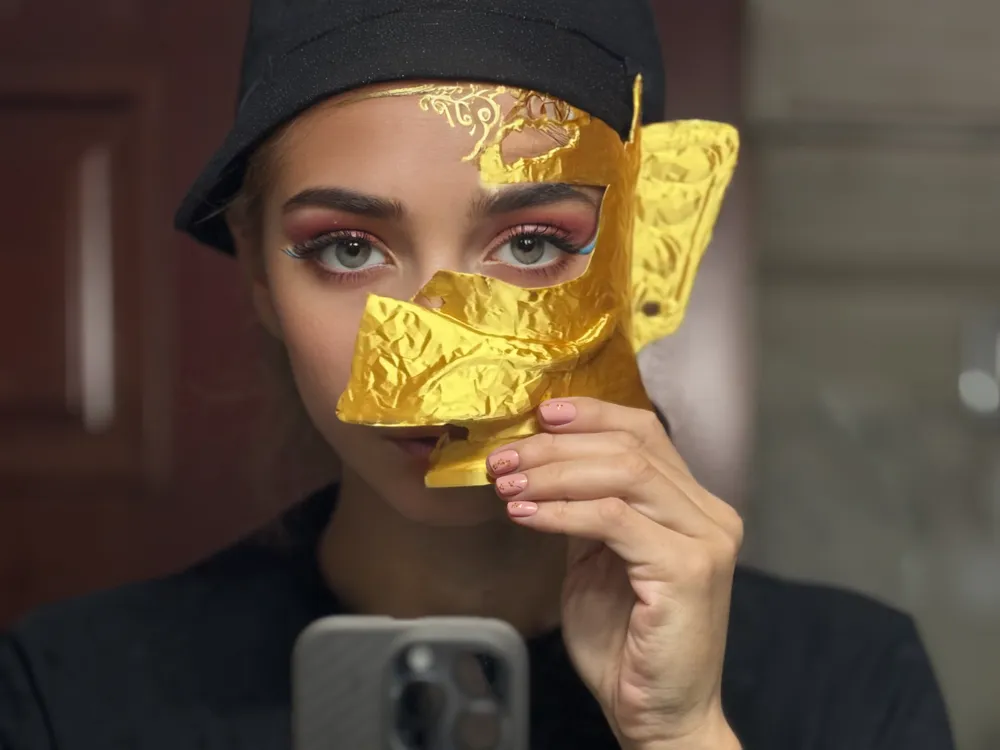 Sanxingdui half face gold mask 三星堆半脸黄金面具 by acwell - MakerWorld