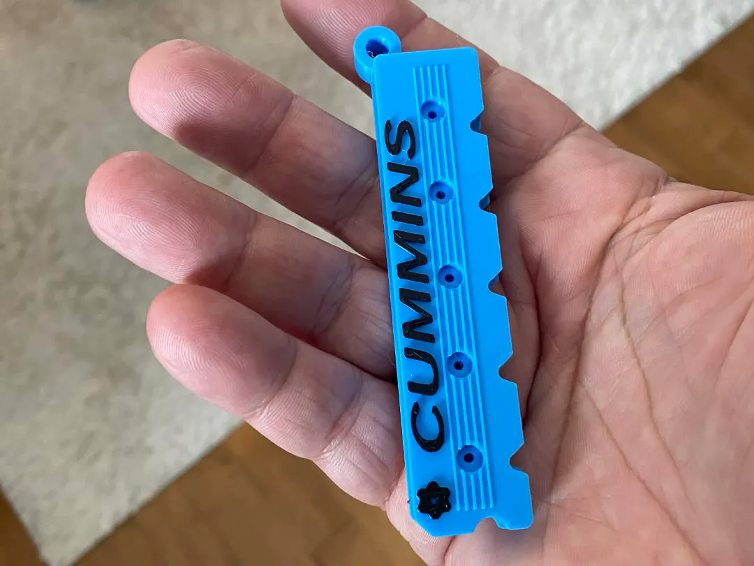 Cummins Valve Cover Keychain - Free 3D Print Model - MakerWorld