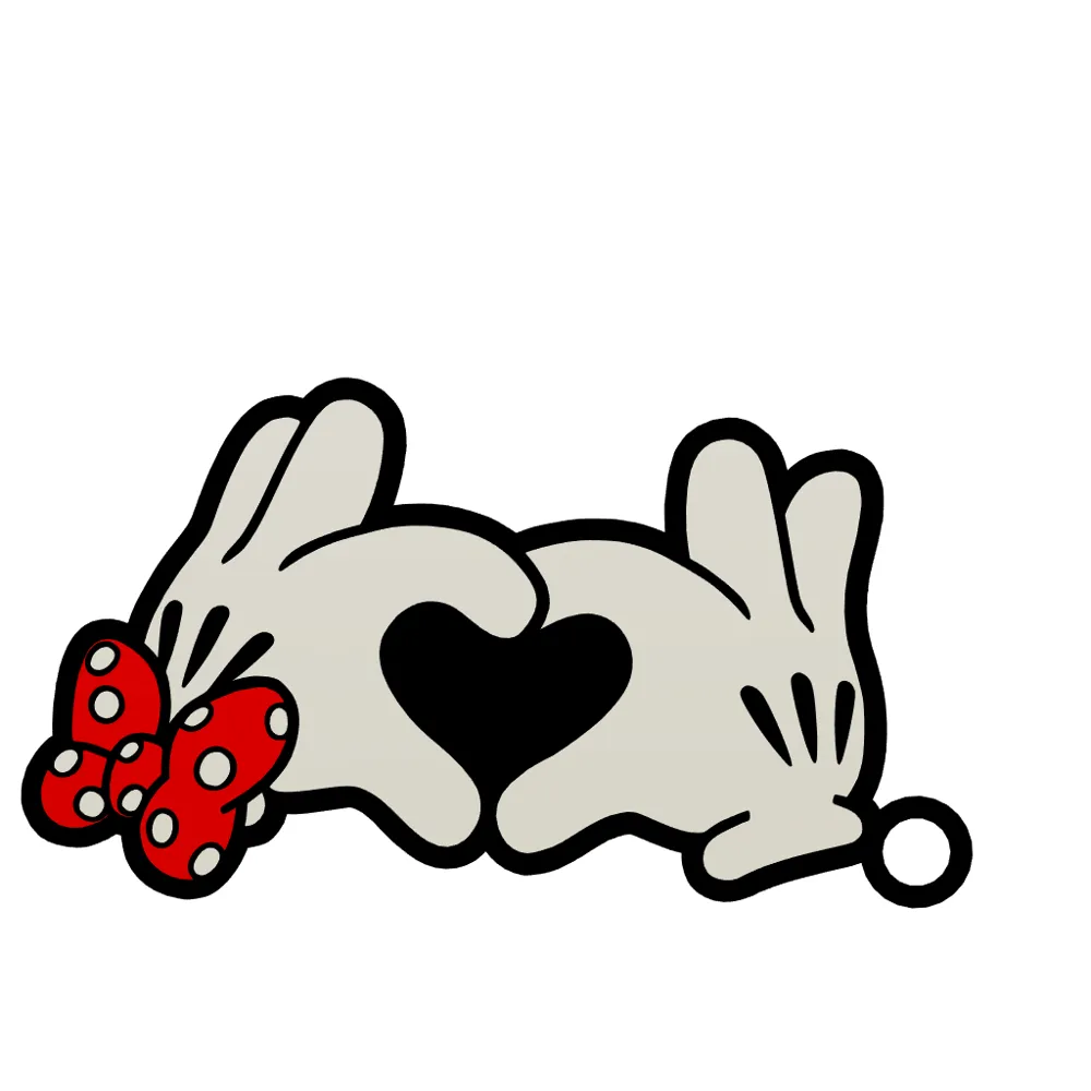 Minnie Mouse Heart Hands Keychain (2 Versions) by MayHem - MakerWorld
