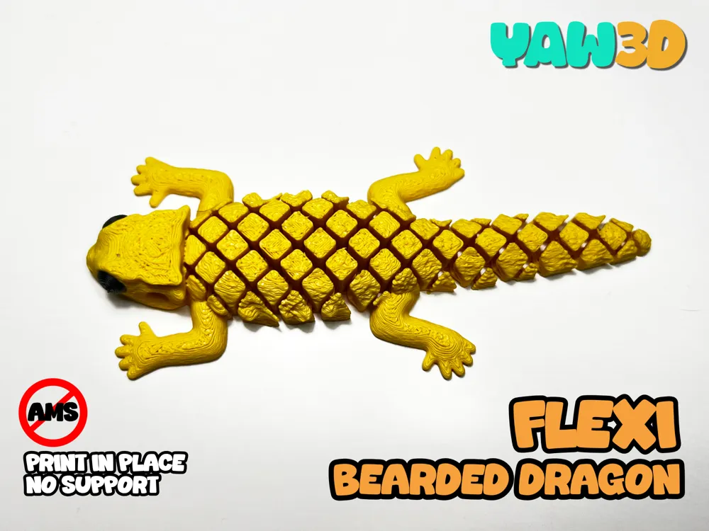 Flexi Bearded Dragon - Free 3D Print Model - MakerWorld
