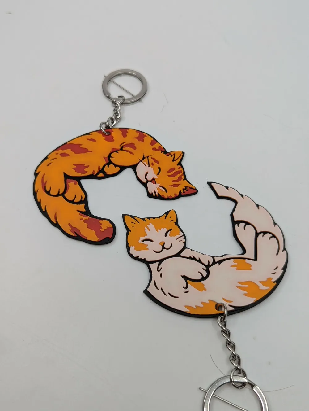 Interlocking Sleeping Cats Keychain Set Kitty Pair - Free 3D Print ...