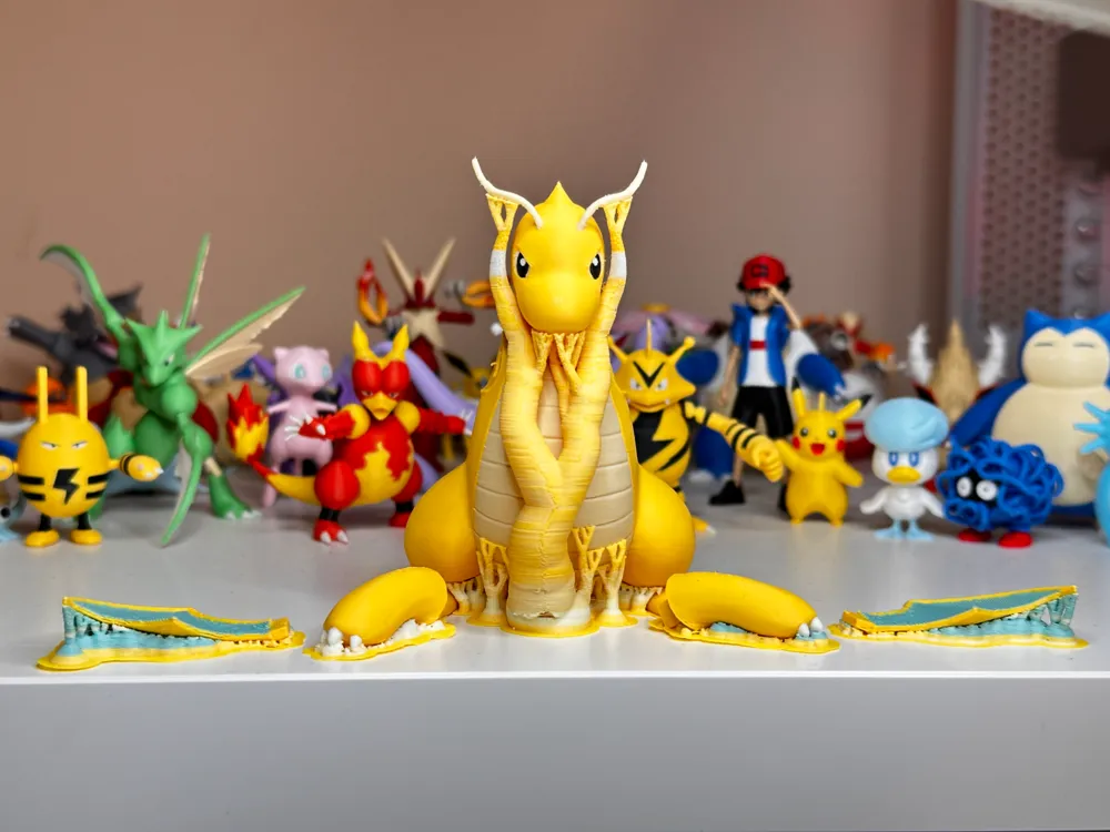 Dragonite (Pokemon) Multiparts 95mm Tall - Free 3D Print Model - MakerWorld