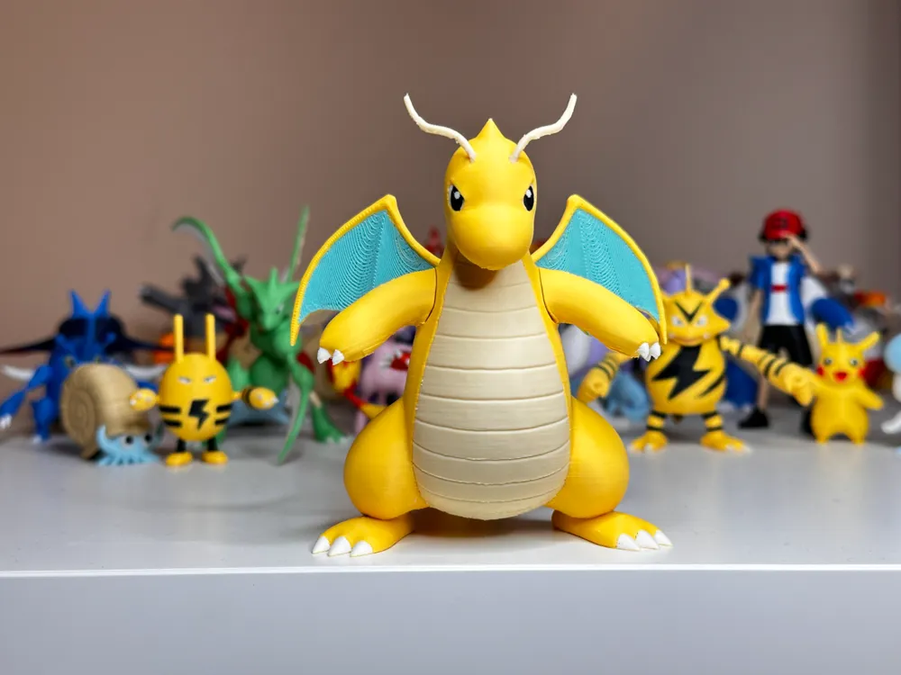 Dragonite (Pokemon) Multiparts 95mm Tall - Free 3D Print Model - MakerWorld