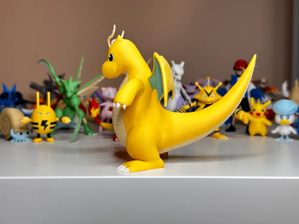 Dragonite (Pokemon) Multiparts 95mm Tall - Free 3D Print Model - MakerWorld