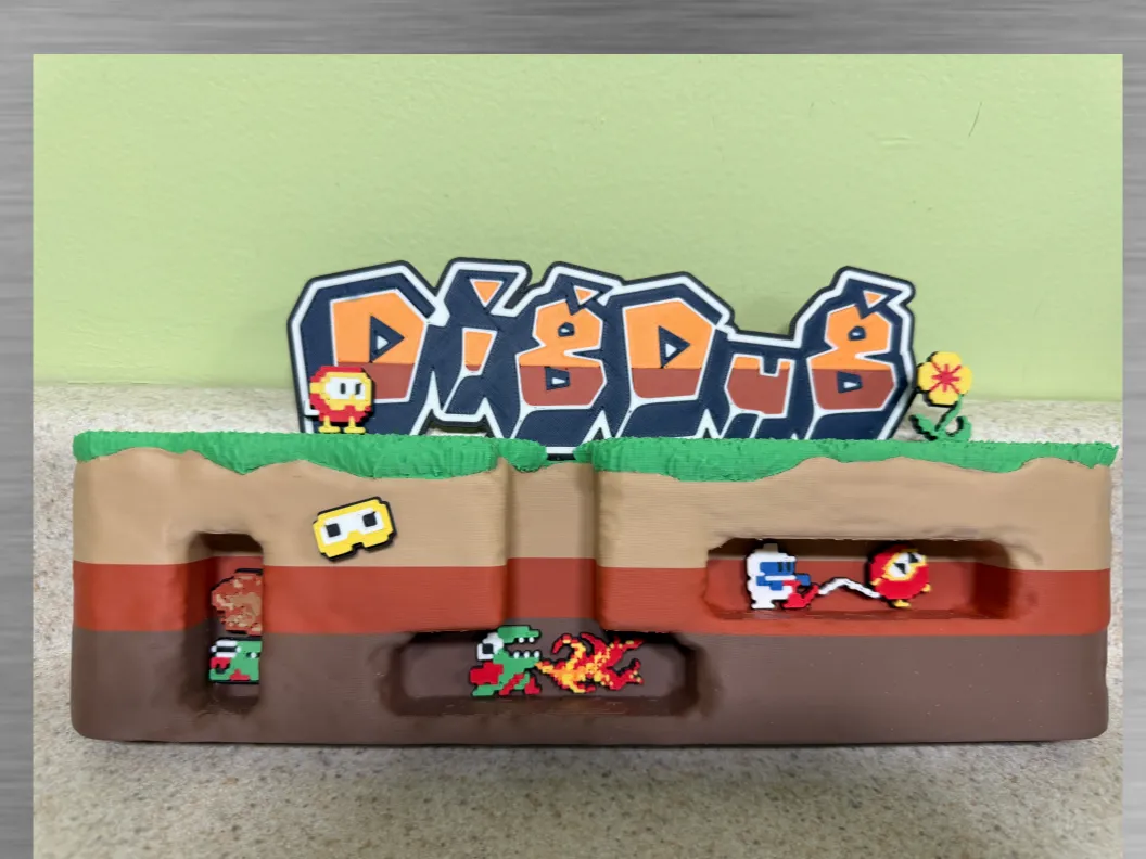 Dig Dug Arcade Diorama - Free 3D Print Model - MakerWorld