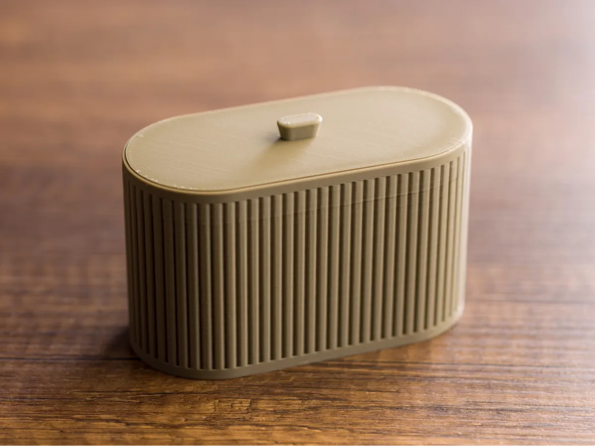 Oval ribbed box with lid. - Free 3D Print Model - MakerWorld
