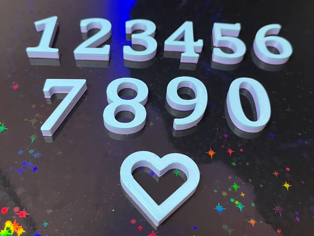 Decorative numbers 0-9 scalable for gifts, celebrations - Free 3D Print ...