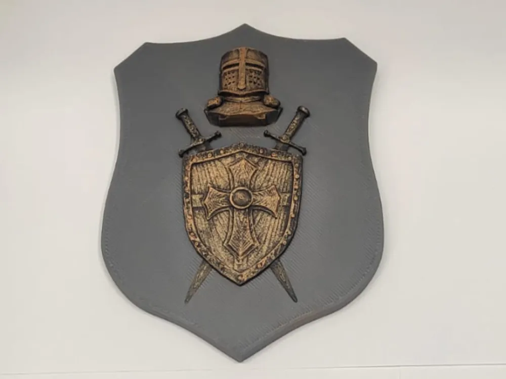 Wall Crest with Shield, Swords, and Crusader Helmet. by Frenk ...