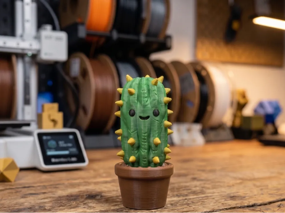 Cute Potted Cactus - Free 3D Print Model - MakerWorld