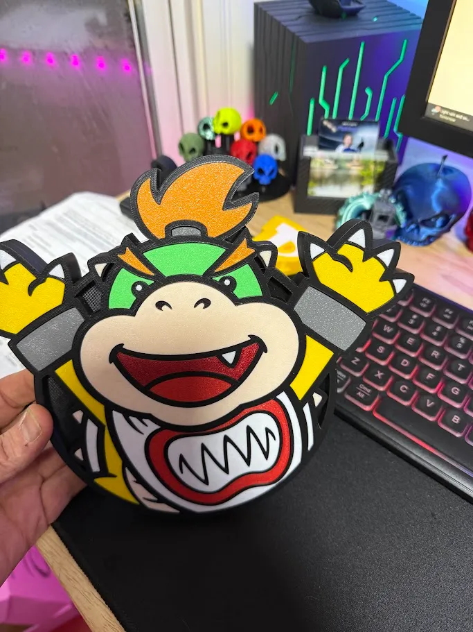 Mario Wall Decor w Bowser Jr (NO AMS) by ColinSmith978 MakerWorld ...