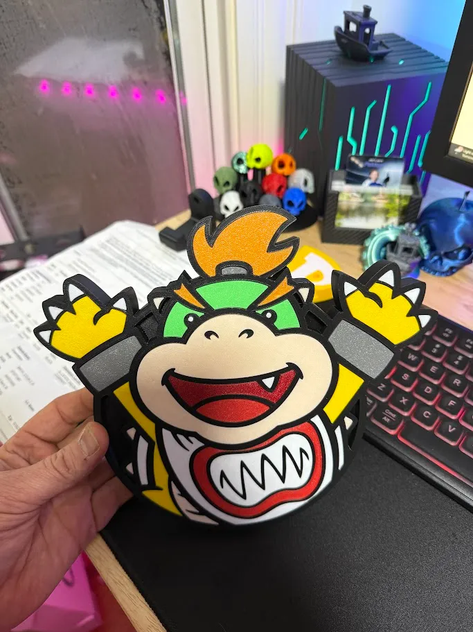 Mario Wall Decor w Bowser Jr (NO AMS) by ColinSmith978 MakerWorld ...