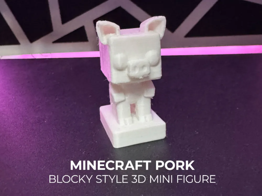 Minecraft Pig - Blocky Style Mini figure by Maker Flow - MakerWorld