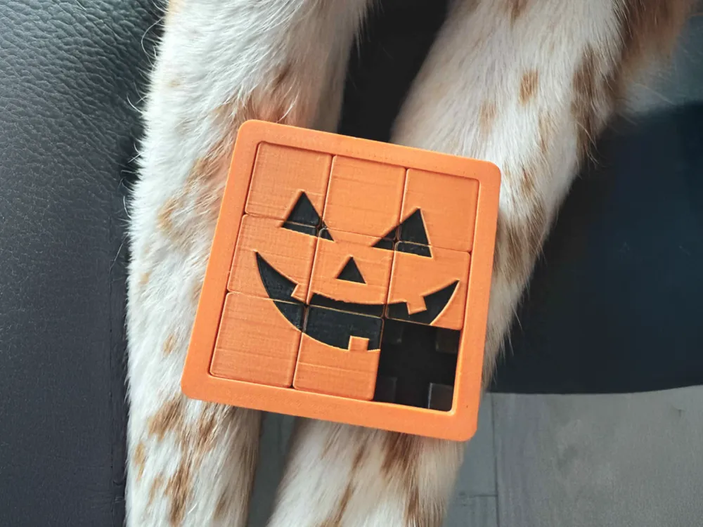 Halloween Sliding Tile Puzzle Game - Free 3D Print Model - MakerWorld