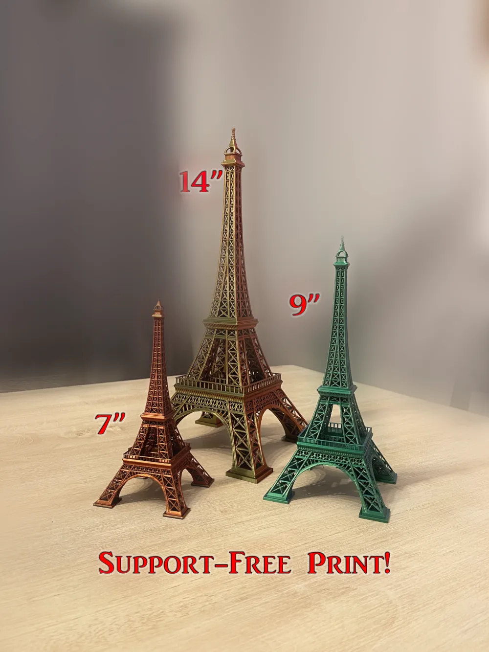 The Eiffel Tower: One-piece, No support, 7" print - Free 3D Print Model ...