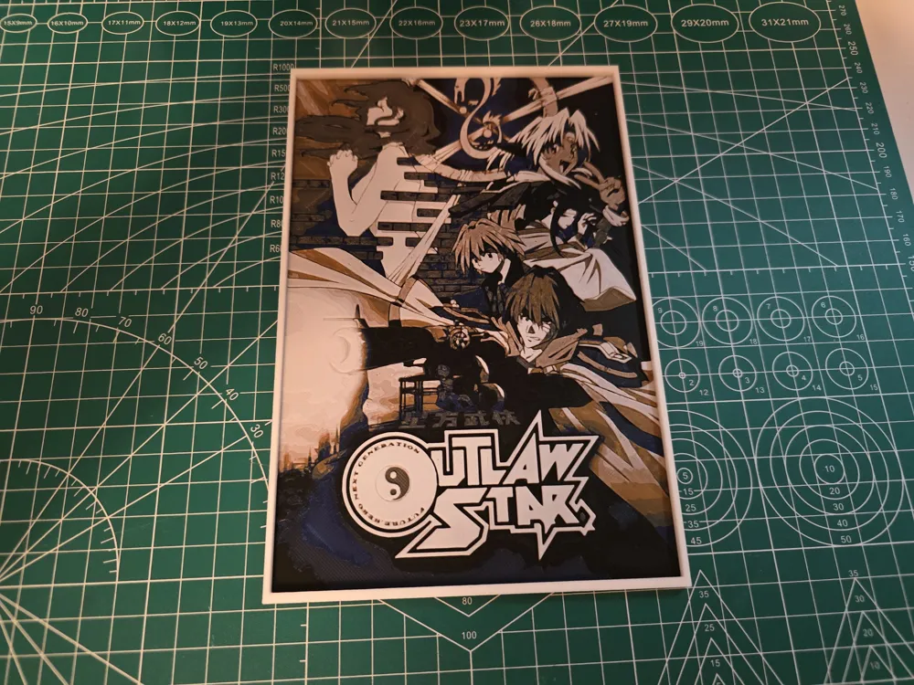 Outlaw Star Anime Poster - Hueforge Art - Free 3D Print Model - MakerWorld