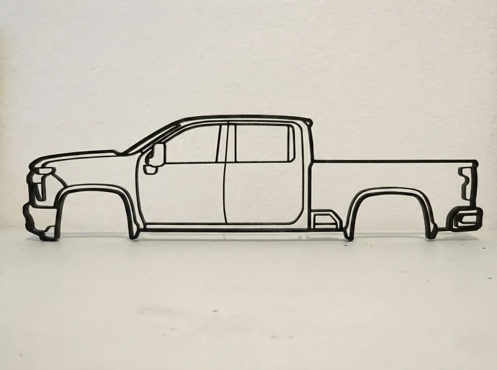 Chevrolet Silverado 2D Wall Art - Free 3D Print Model - MakerWorld
