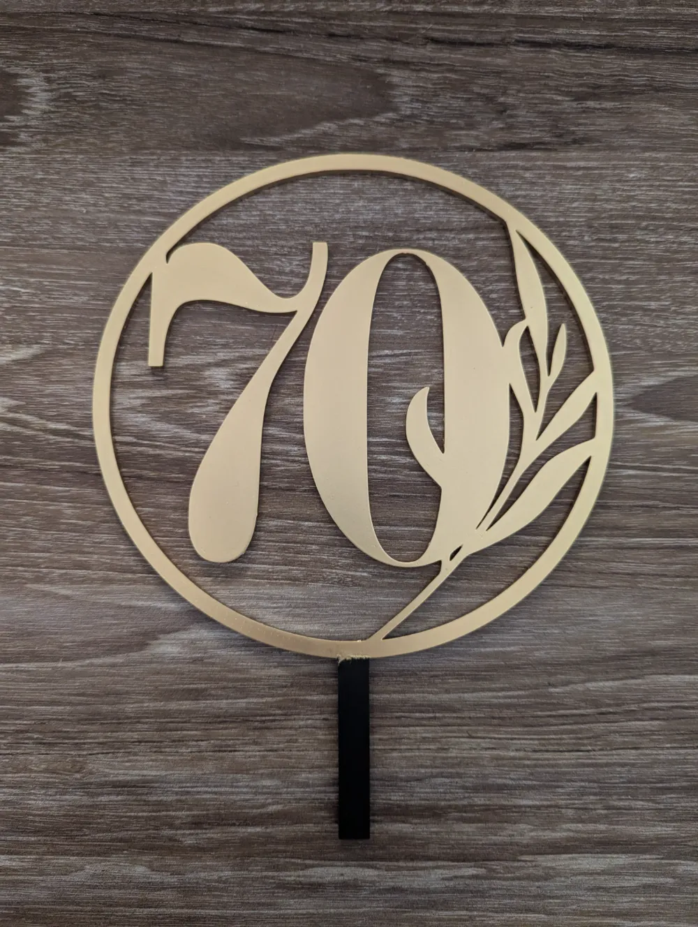 70th Birthday Cake Topper with Flower Accent - Free 3D Print Model ...