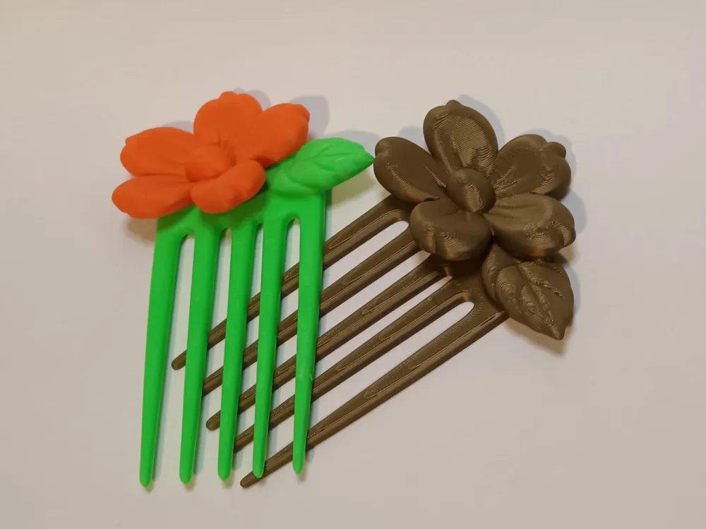 Floral Hair Comb - Free 3D Print Model - MakerWorld