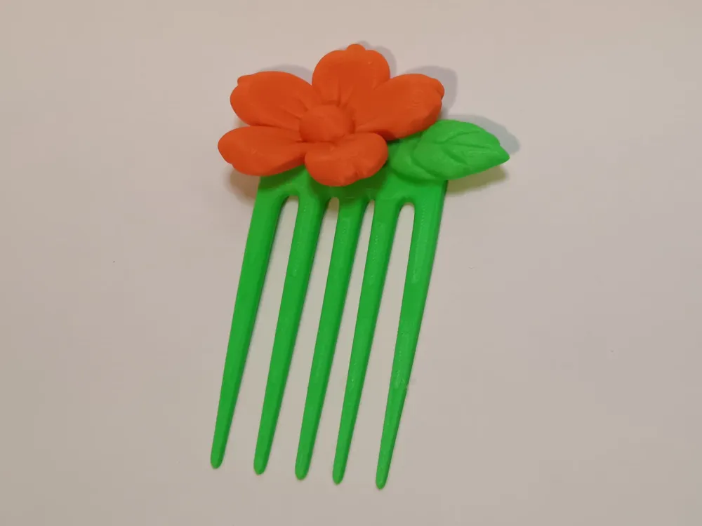 Floral Hair Comb - Free 3D Print Model - MakerWorld