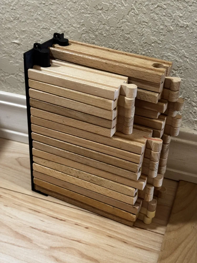 Parametric Wooden Train Track Holder - Free 3D Print Model - MakerWorld