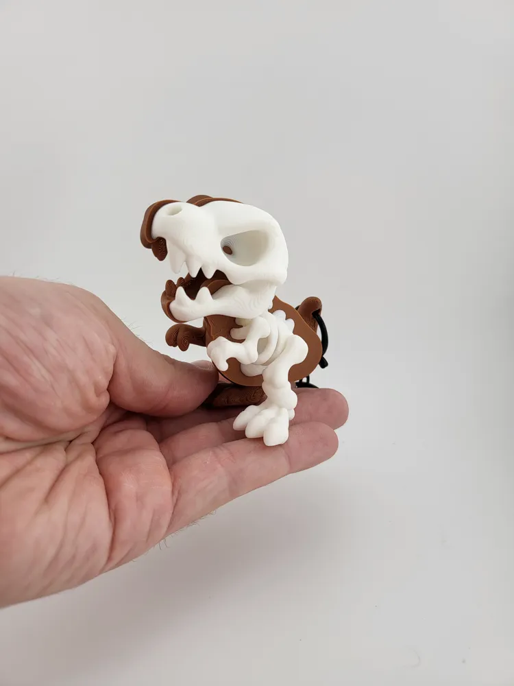 Kawaii T-Rex Skeleton Keychain Dinosaur Accessory - Free 3D Print Model ...