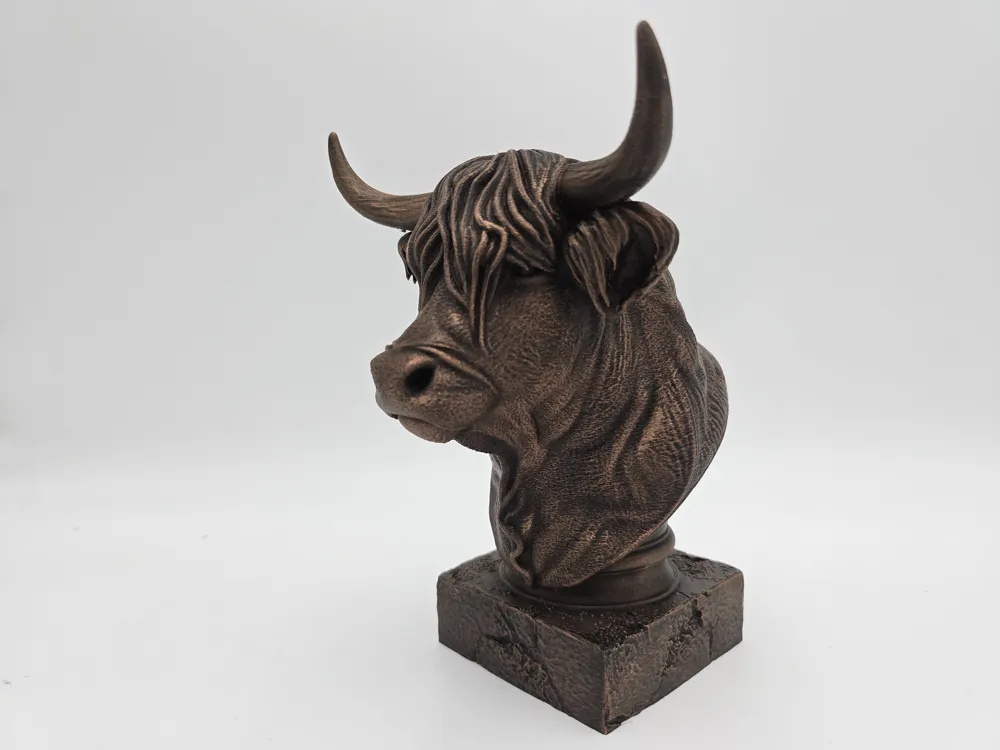 HIGHLAND COW BUST by Messy_Panda MakerWorld: Download Free 3D Models