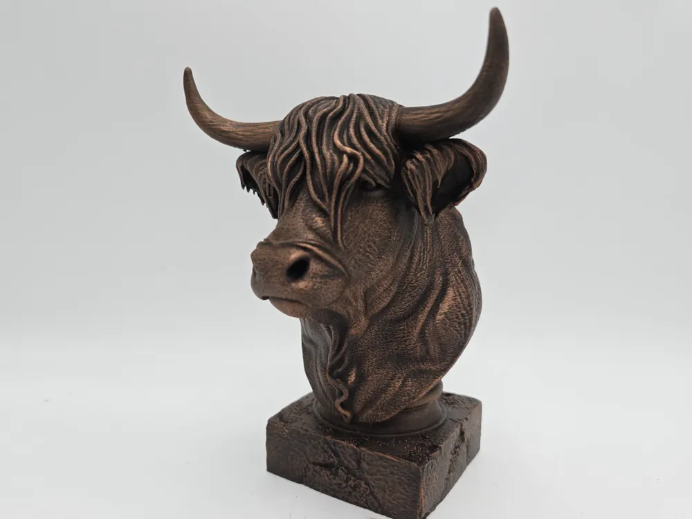 HIGHLAND COW BUST by Messy_Panda MakerWorld: Download Free 3D Models
