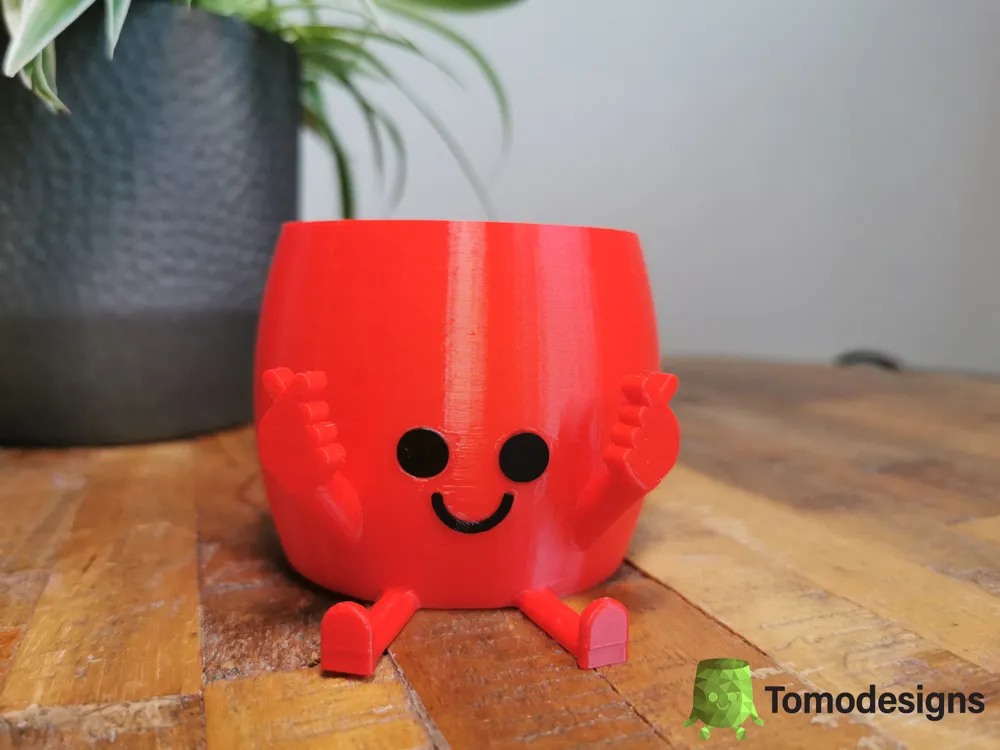 Happy Heart Sitting Pot by TomoDesigns - MakerWorld