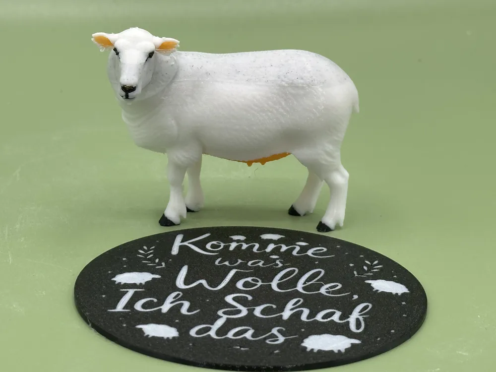 Realistic Sheep with Pun Coaster "Sheep happens" by JAV-3D MakerWorld ...