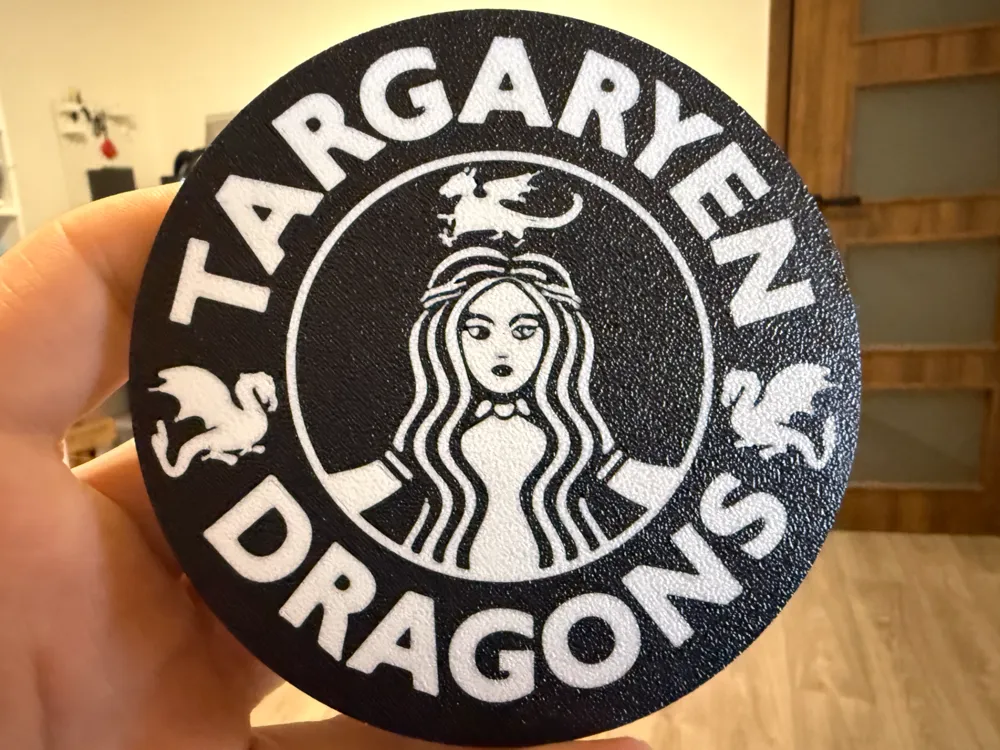 Targaryen Dragons coaster by jakubhroch - MakerWorld