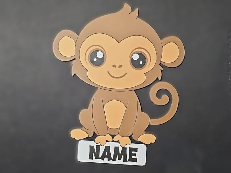 Monkey mono - your name - Free 3D Print Model - MakerWorld