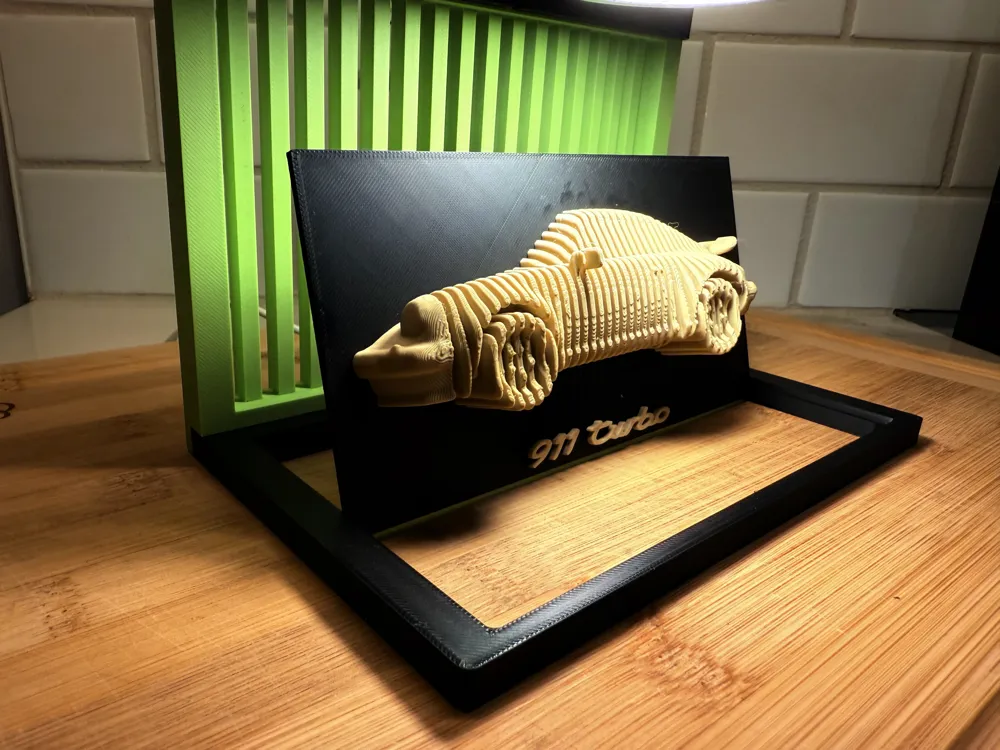 Porsche 911 Turbo: Vertical Layered Car Sculpture by ShapeShift 3D ...