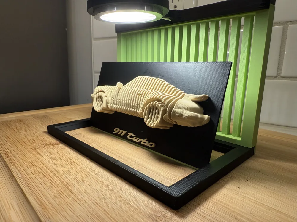 Porsche 911 Turbo: Vertical Layered Car Sculpture by ShapeShift 3D ...