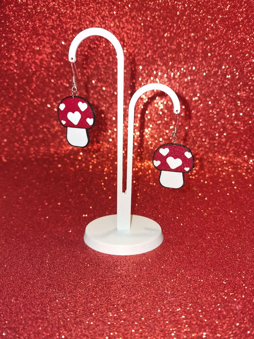 Mushroom heart earrings by LC3D MakerWorld: Download Free 3D Models