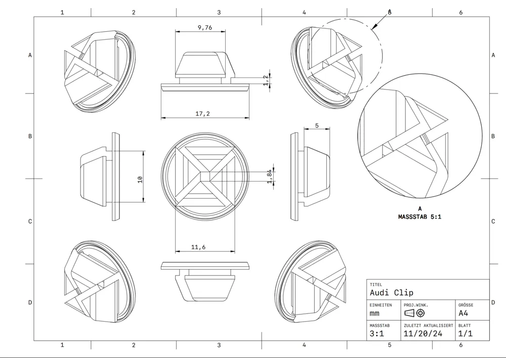 Audi 80 b4 Bumper clip - Free 3D Print Model - MakerWorld
