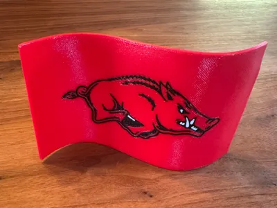 Arkansas Razorbacks Wavy Flag - Free 3D Print Model - MakerWorld