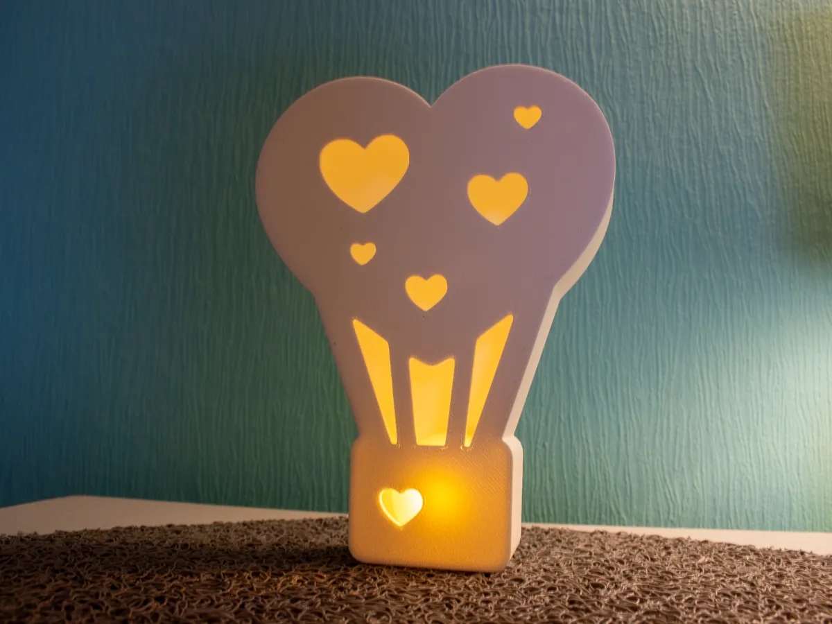 Heart - Hot Air Balloon - LED - Free 3D Print Model - MakerWorld