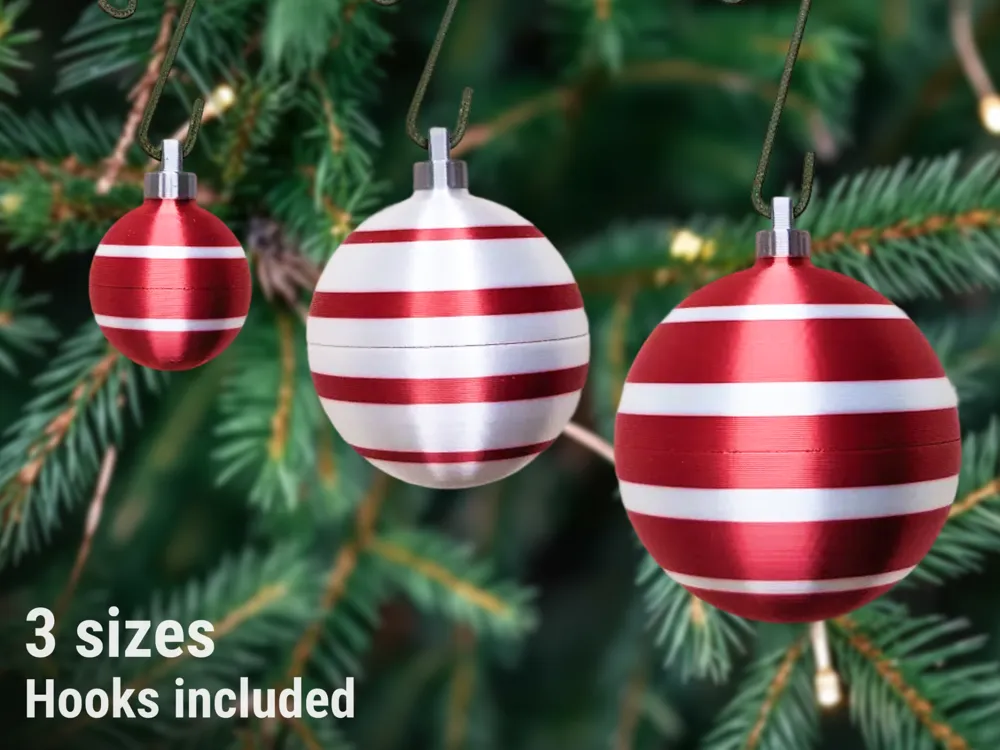 Low Filament Christmas Tree Balls | 3 Sizes - Free 3D Print Model ...
